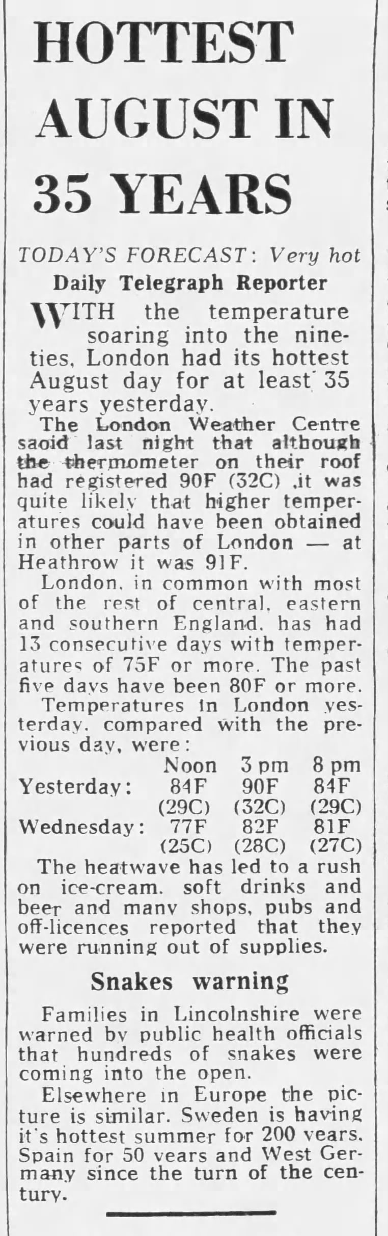 August 1975 scorcher: Newspaper accounts |﻿ Historic Weather