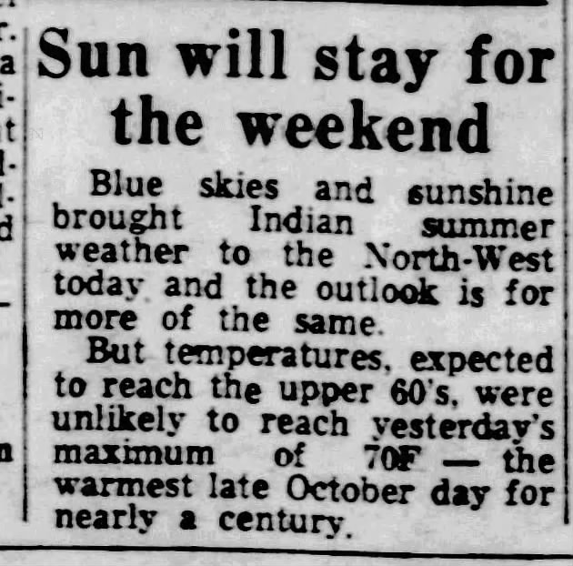 October 1971 "Indian Summer" spell - Historic Weather - Netweather ...
