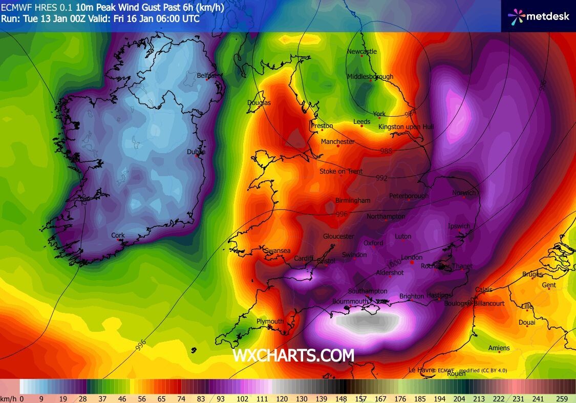 Potential Named Storm - Thursday into Friday (15–16th January 2026 ...